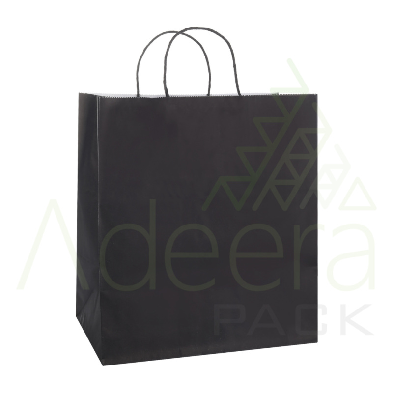 Black Paper Bags with Handle - Adeera Pack