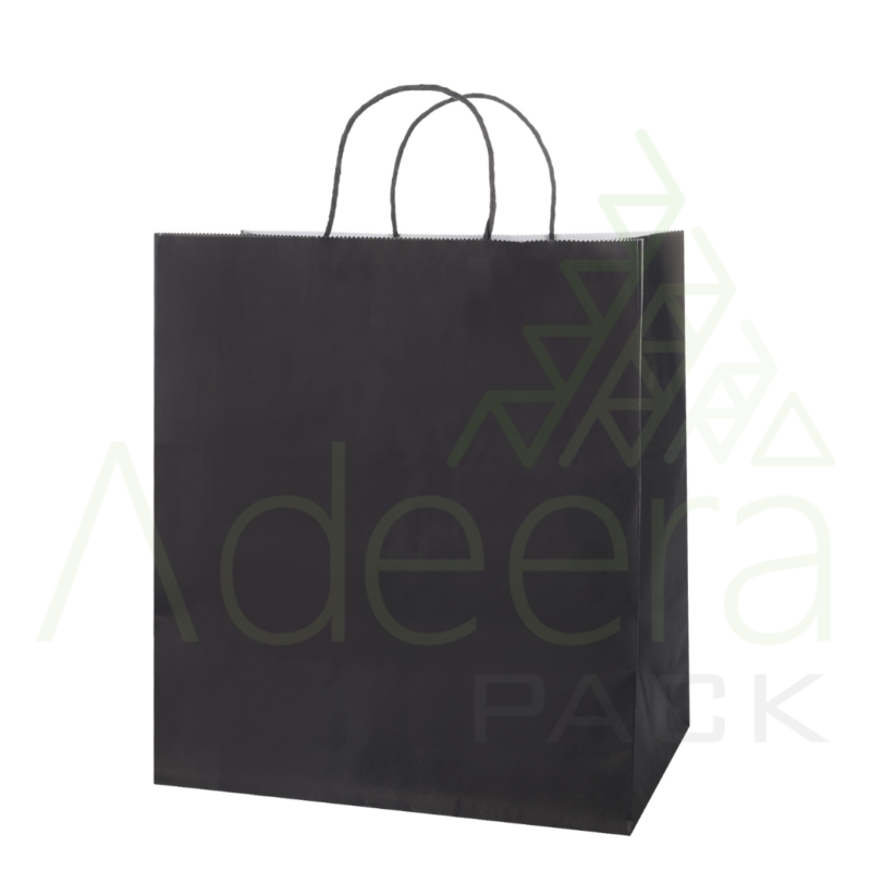 Black Paper Bags with Handle - Adeera Pack